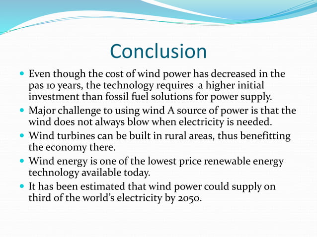 Power Point Presentation on Wind Turbine | PPT