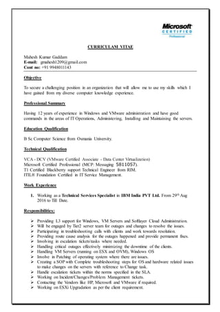 Mahesh Kumar Gaddam CV | PDF