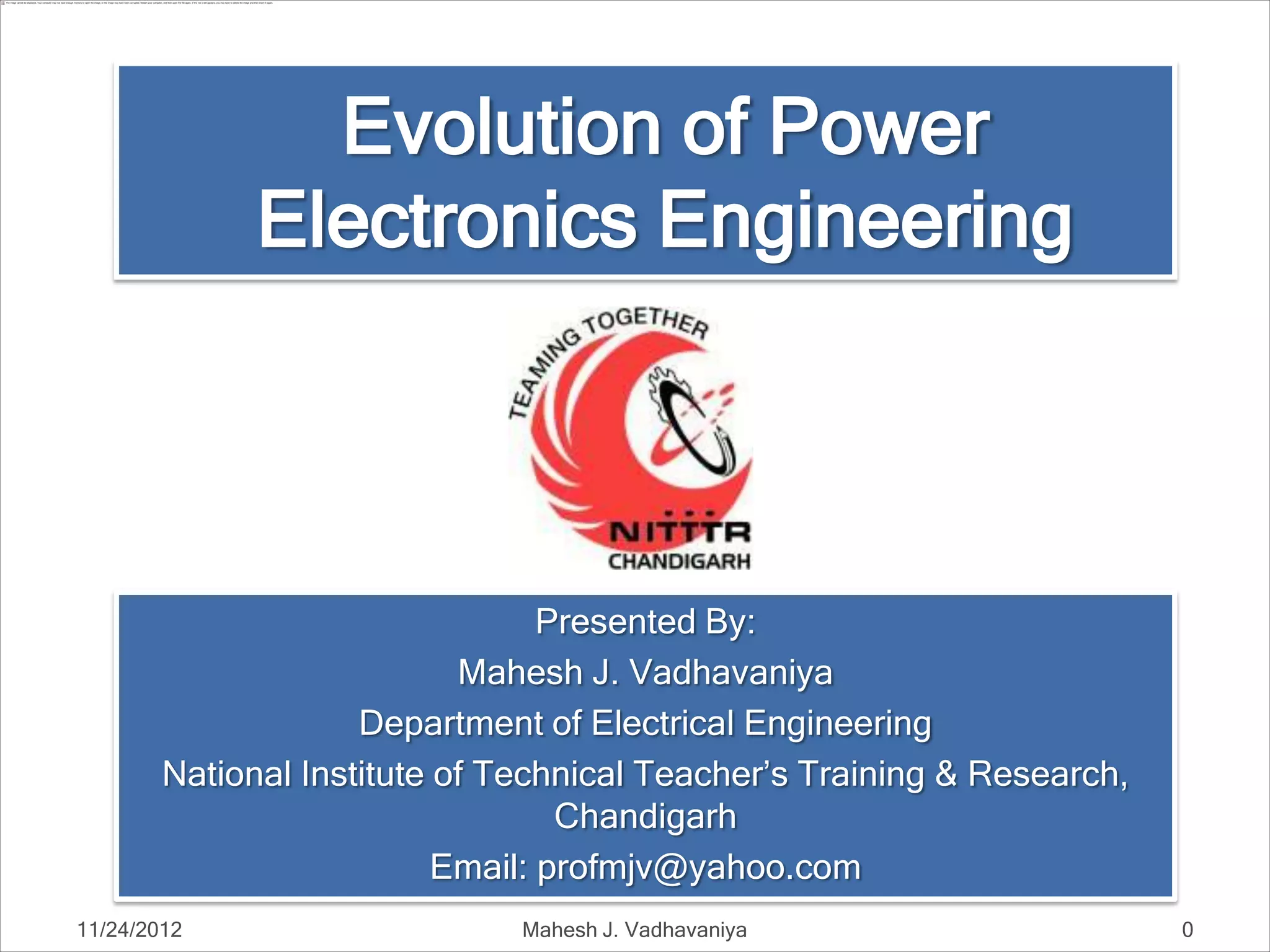 Evolution of Power Electronics Engineering | PPTX
