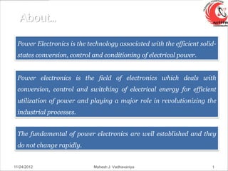 Evolution of Power Electronics Engineering | PPTX