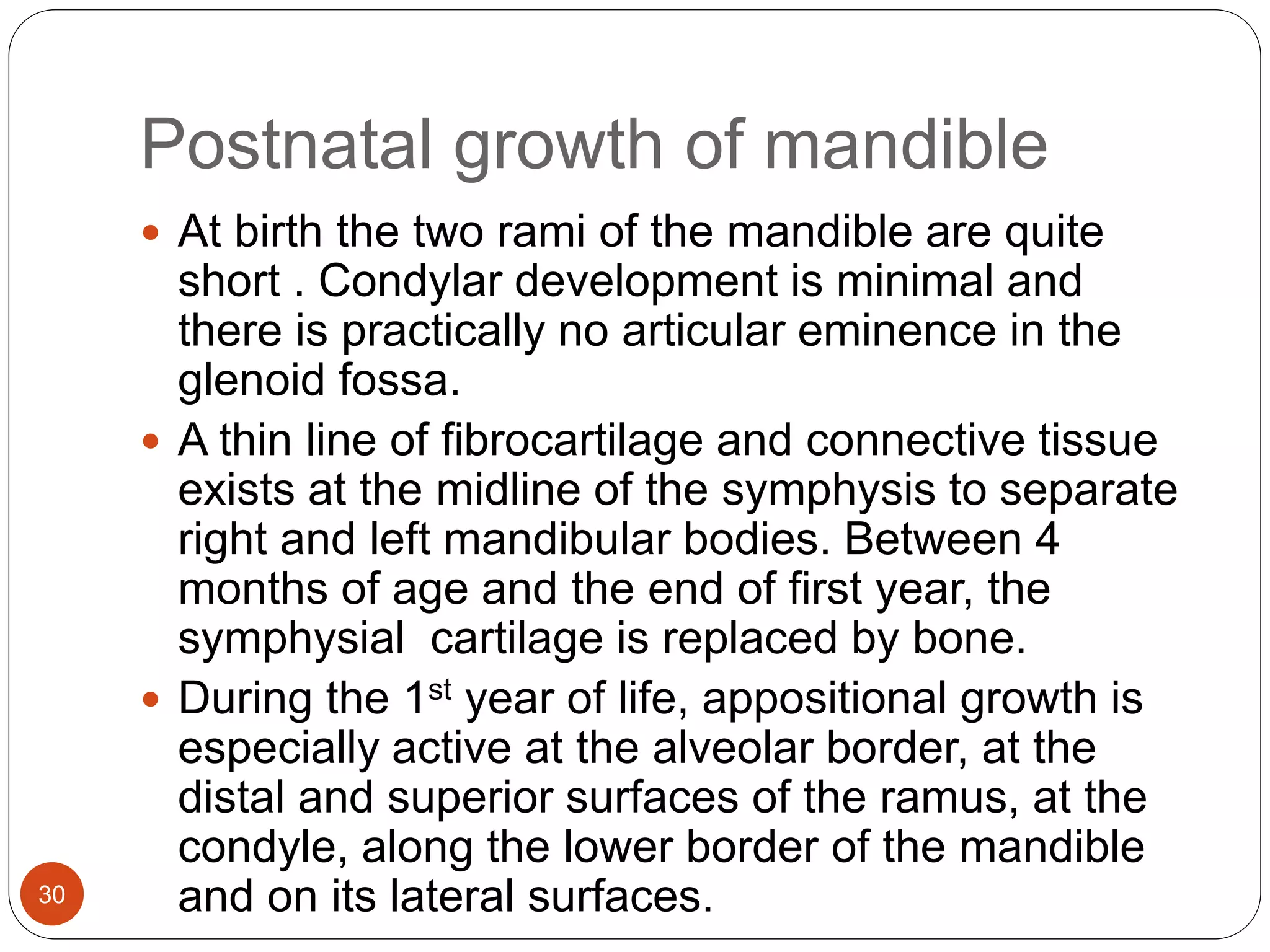 prenatal and post natal growth of mandible | PPTX