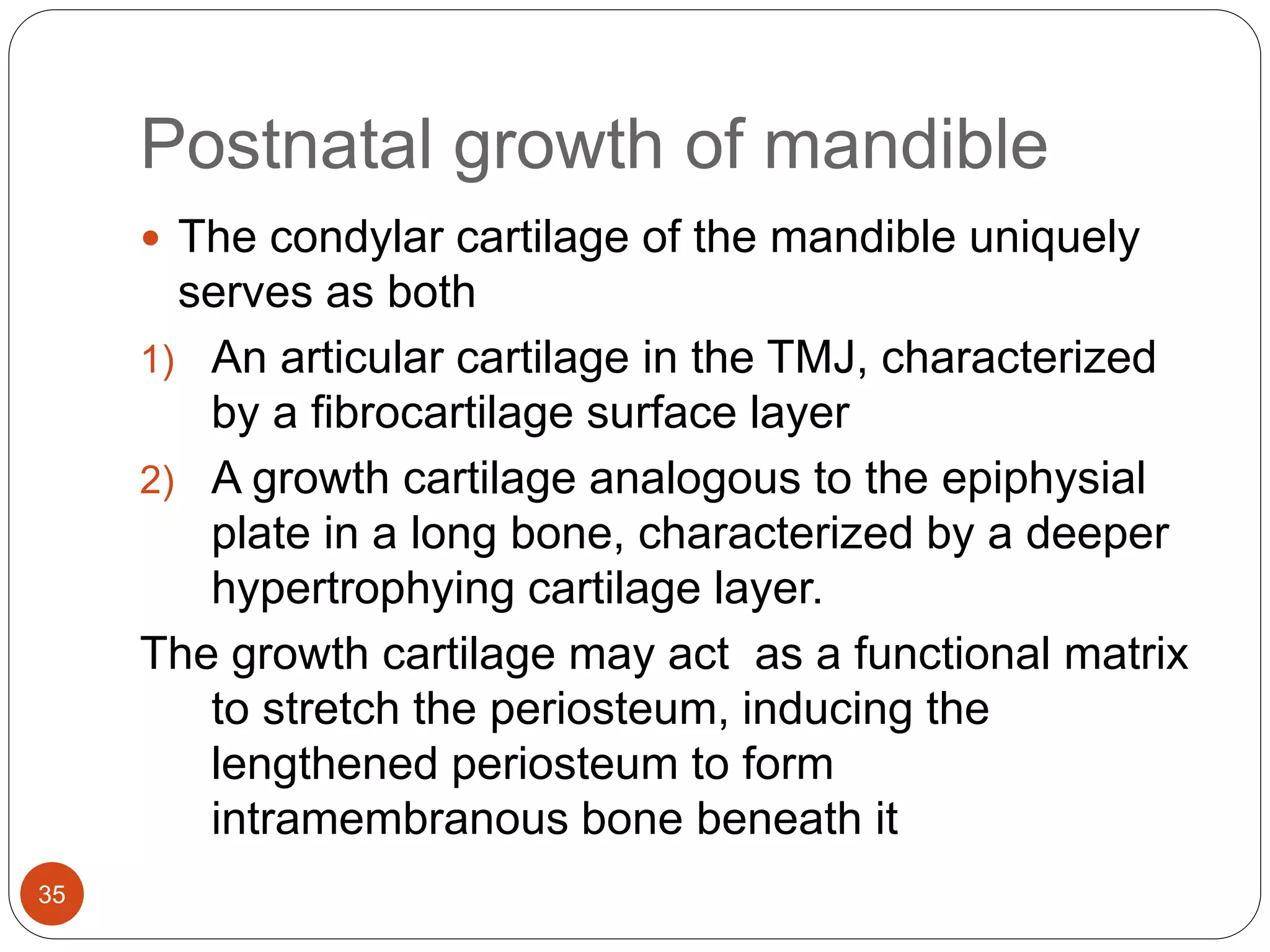 prenatal and post natal growth of mandible | PPTX