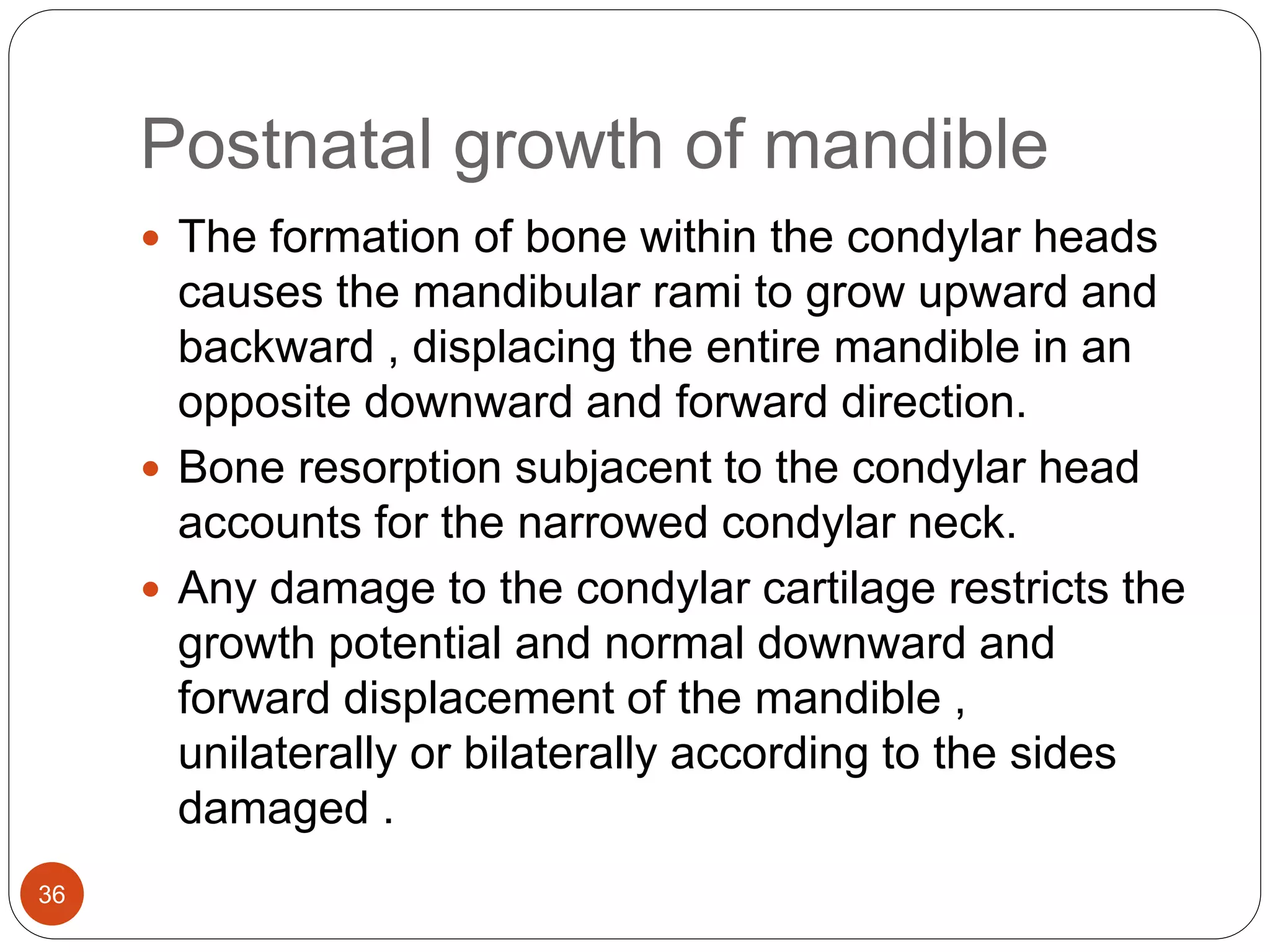prenatal and post natal growth of mandible | PPTX