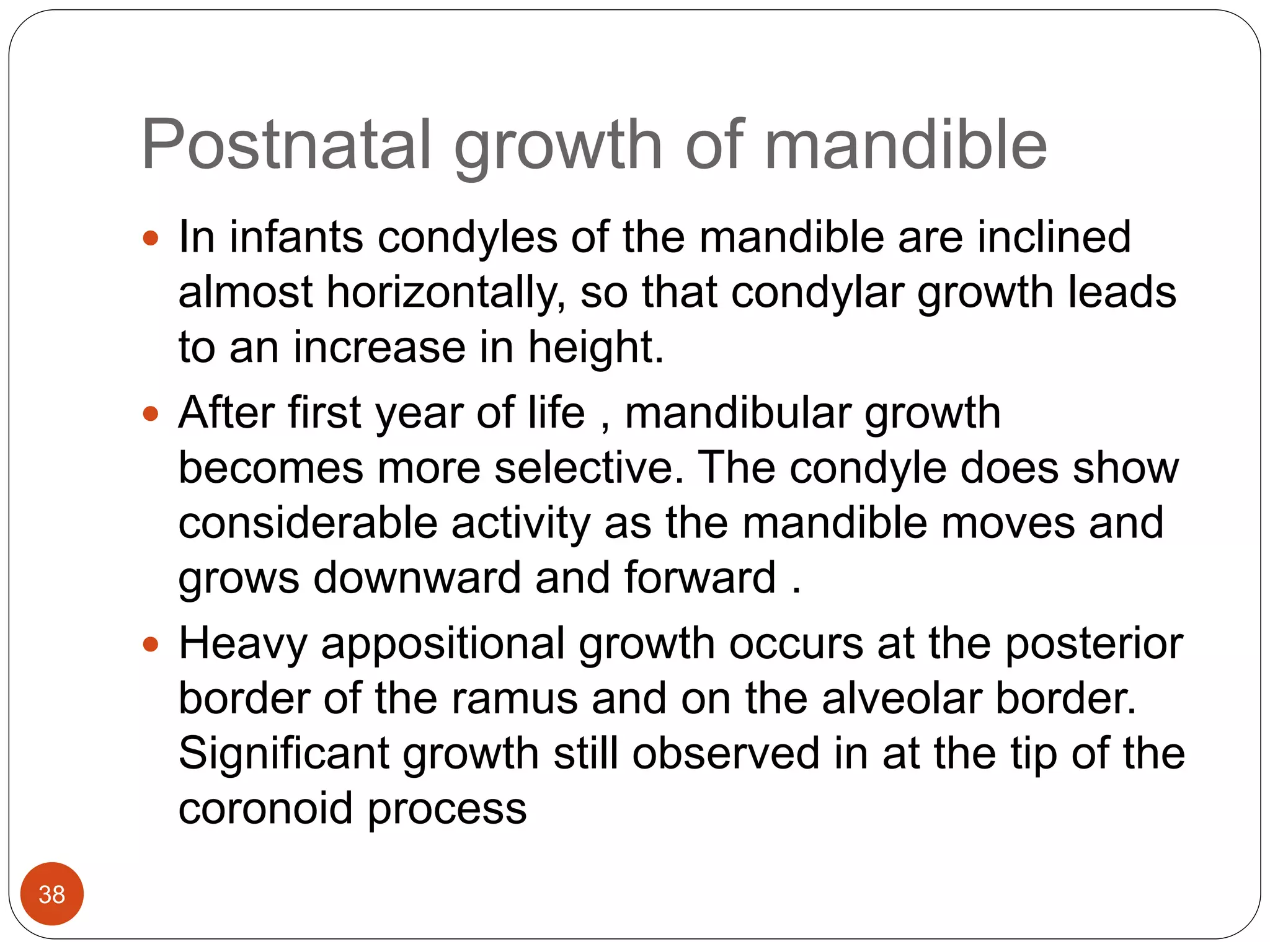 prenatal and post natal growth of mandible | PPTX