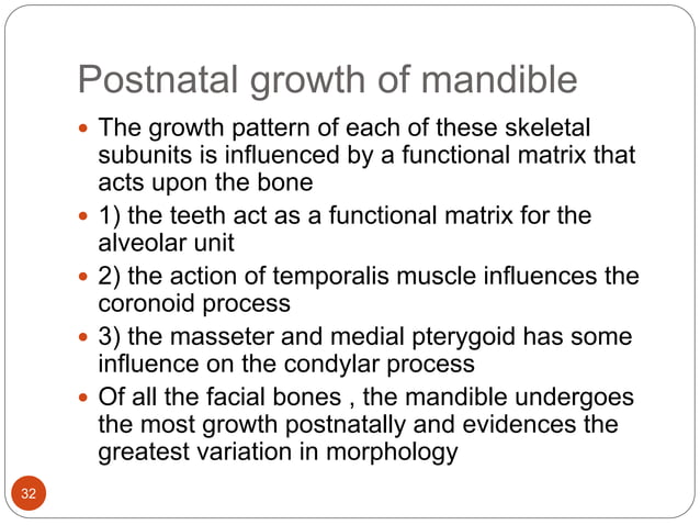 prenatal and post natal growth of mandible | PPTX