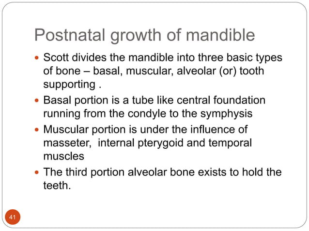 prenatal and post natal growth of mandible | PPTX