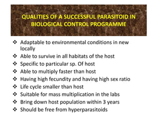 biological control through parasites and parasitoids in organic farming ...
