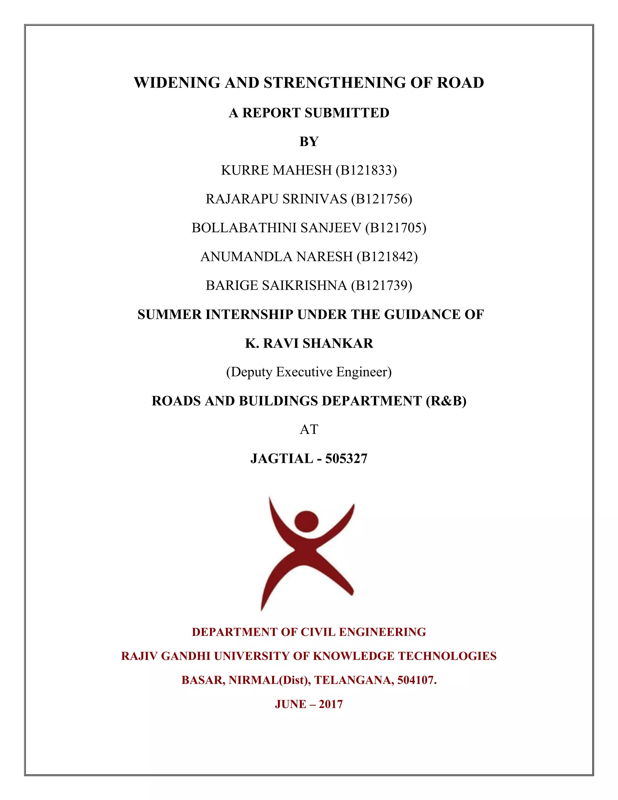 Report on Widening and Construction of Roads | PDF
