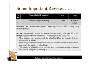 School Satisfaction Program | PDF