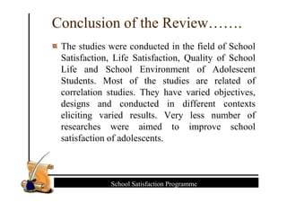 School Satisfaction Program | PDF