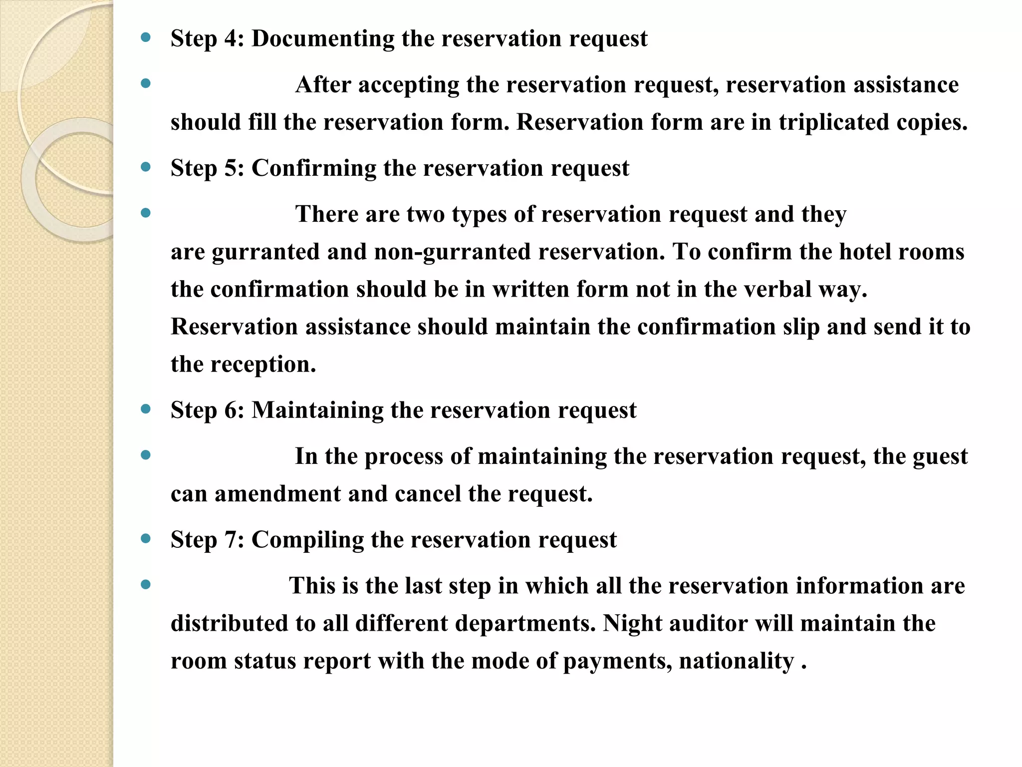 front office , reservation system | PPTX