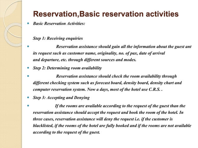 front office , reservation system | PPTX
