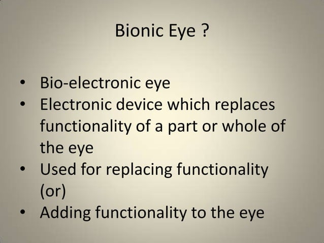 bionic eye | PPT
