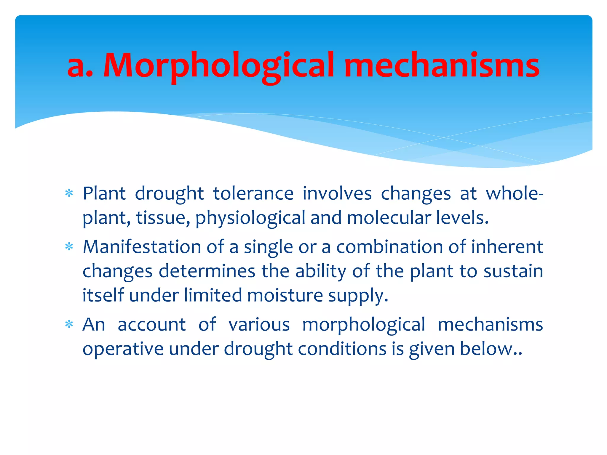 plant drought effects, mechanisms and management | PPTX