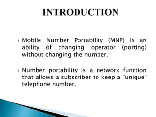 Mobile number portability | PPTX