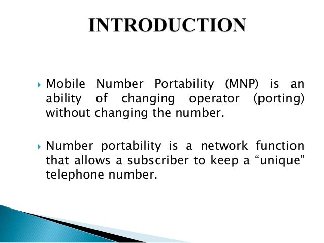 Mobile Number Portability