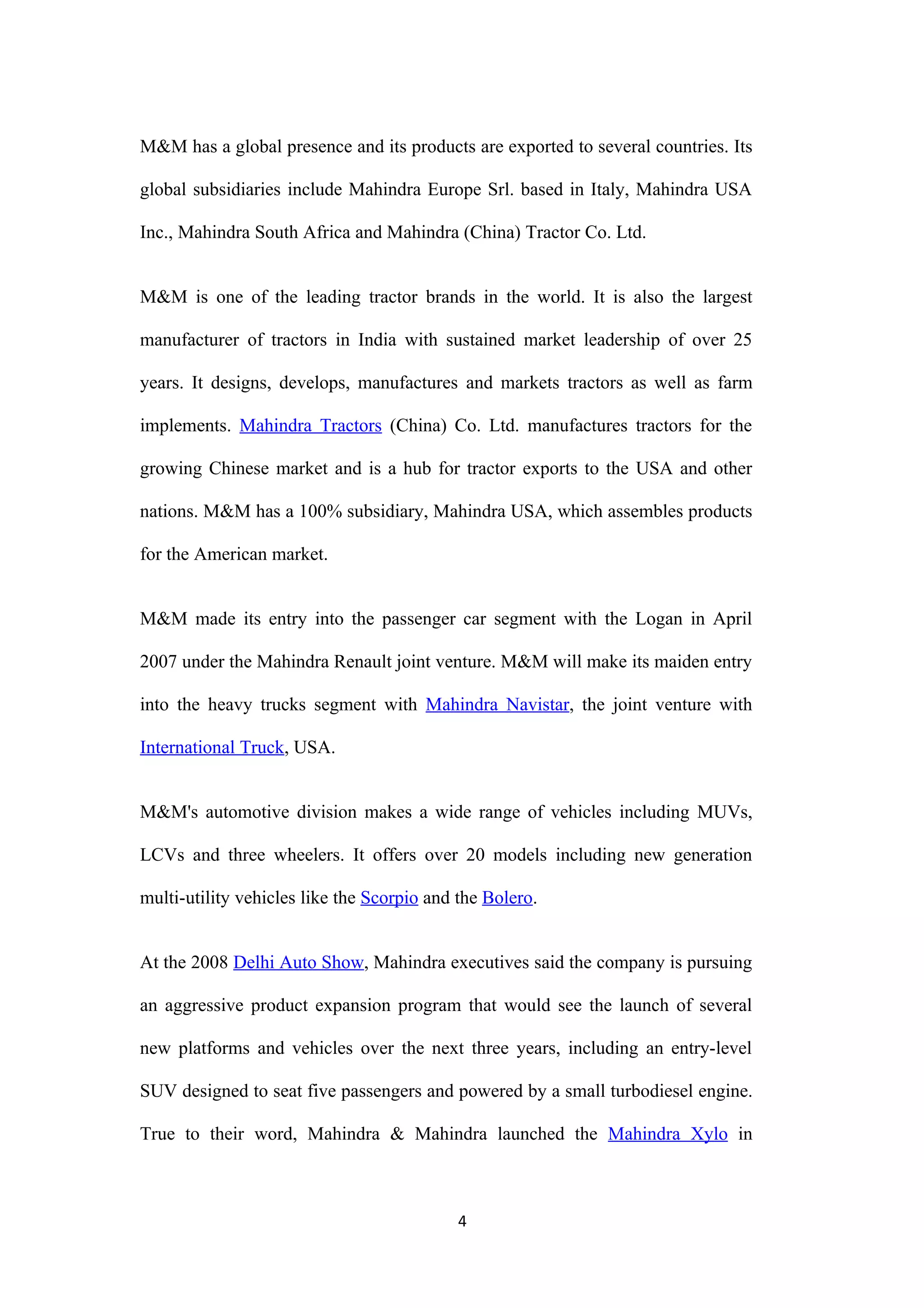 Mahindra and mahindra ltd | DOC