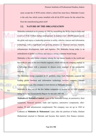 Mahindra bus project | PDF