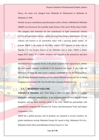 Mahindra bus project | PDF