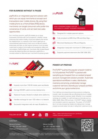 Mahindra Comviva's Mobile Financial Services Product Suite | PDF