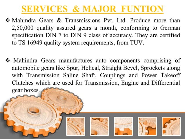 mahindra__gears_and_transmisson ppt | PPT