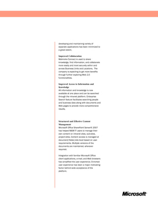 Microsoft India - Mahindra Group Case Study | DOC