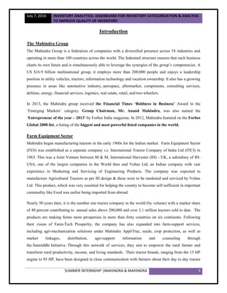 Mahindra & mahindra- Inventory Categorisation | PDF