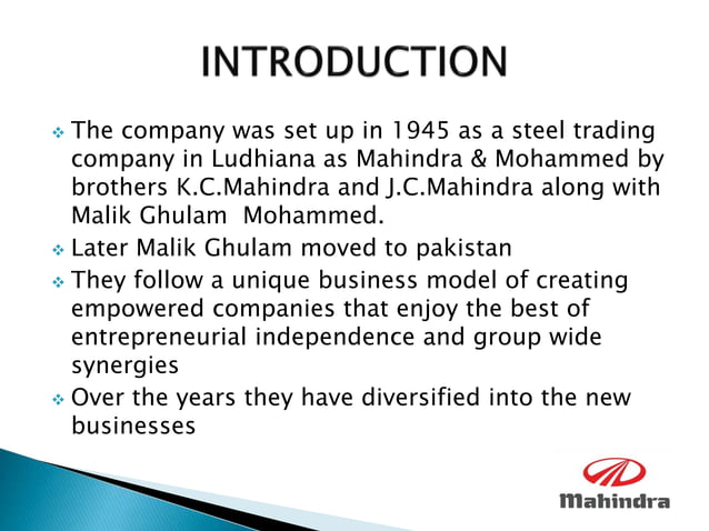 Mahindra ppt | PPT