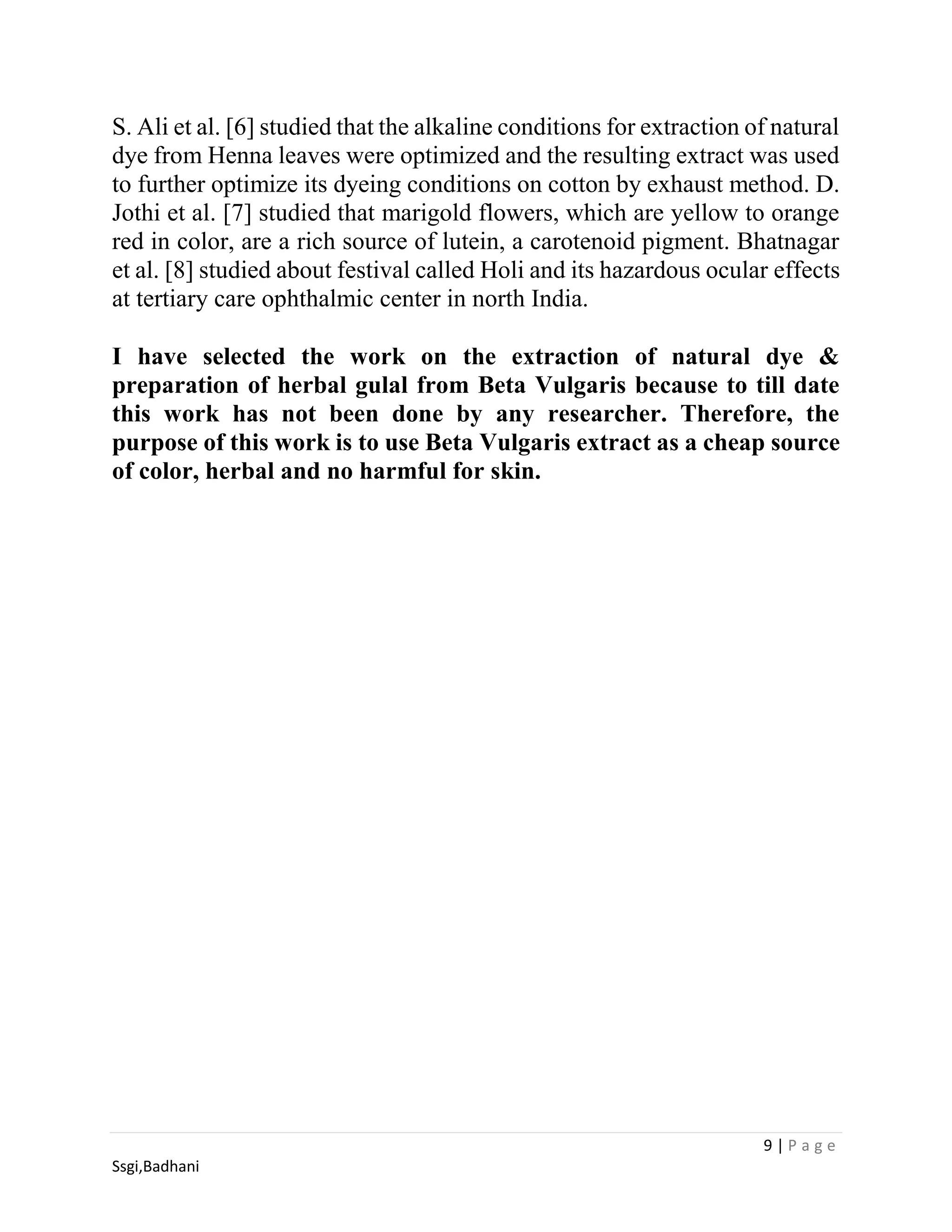 Extraction Of Natural Dye From Beetroot (Beta Vulgaris) And Preparation ...