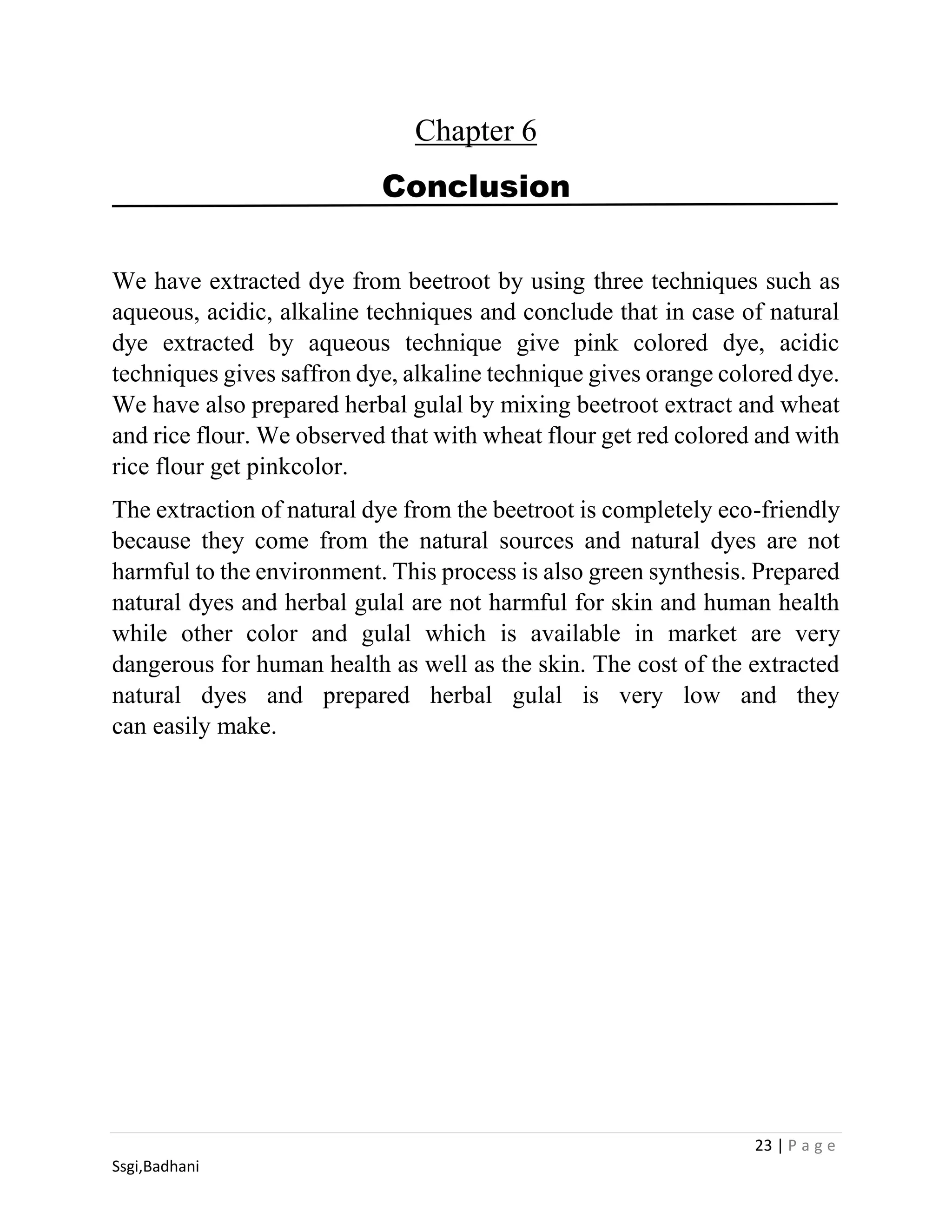 Extraction Of Natural Dye From Beetroot (Beta Vulgaris) And Preparation ...