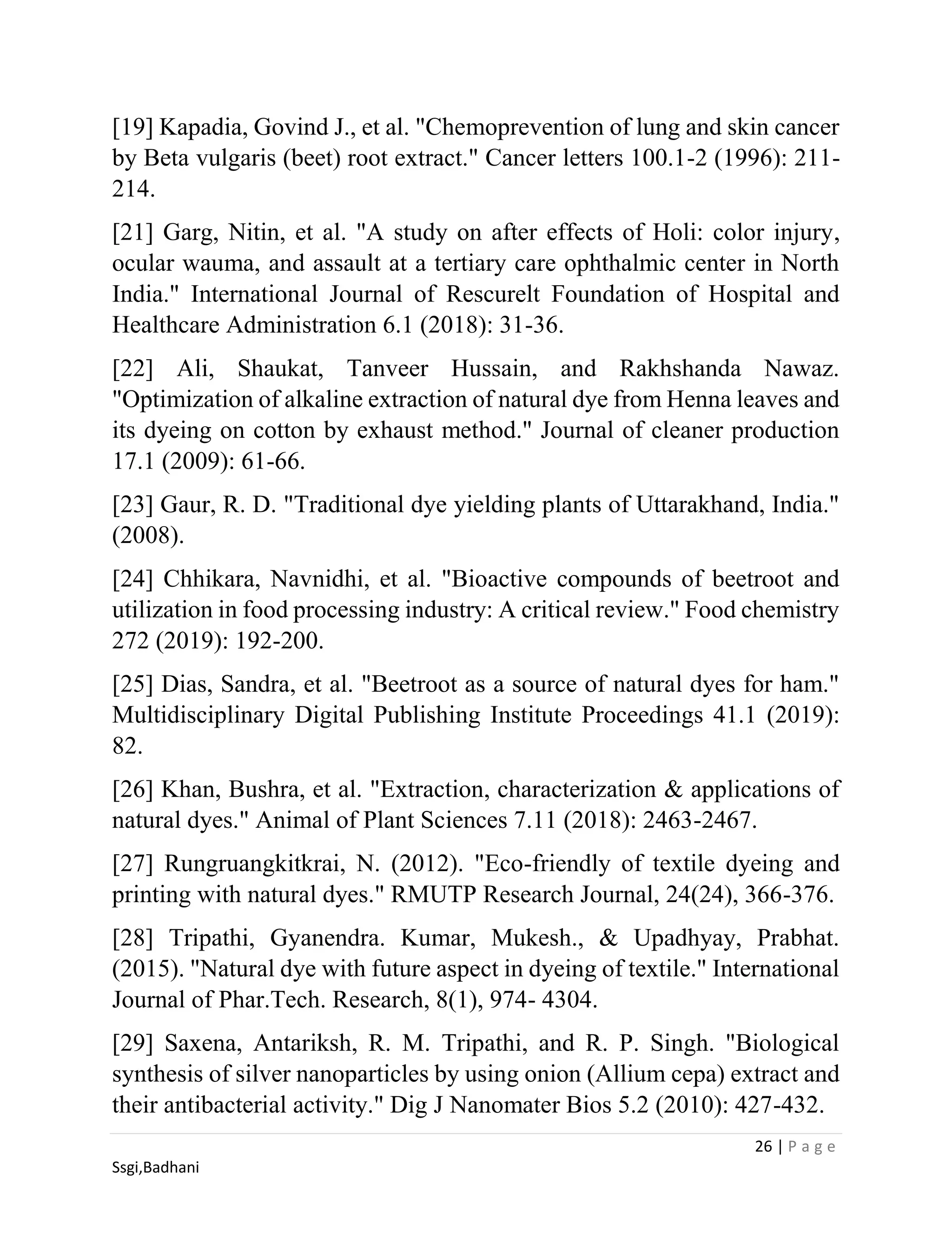 Extraction Of Natural Dye From Beetroot (Beta Vulgaris) And Preparation ...