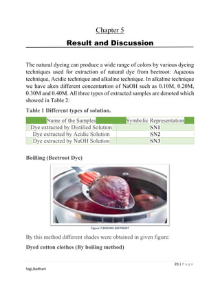 Extraction Of Natural Dye From Beetroot (Beta Vulgaris) And Preparation ...