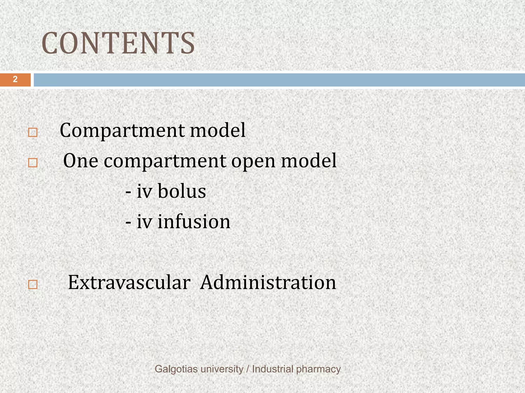 one compartment model ppt | PPTX