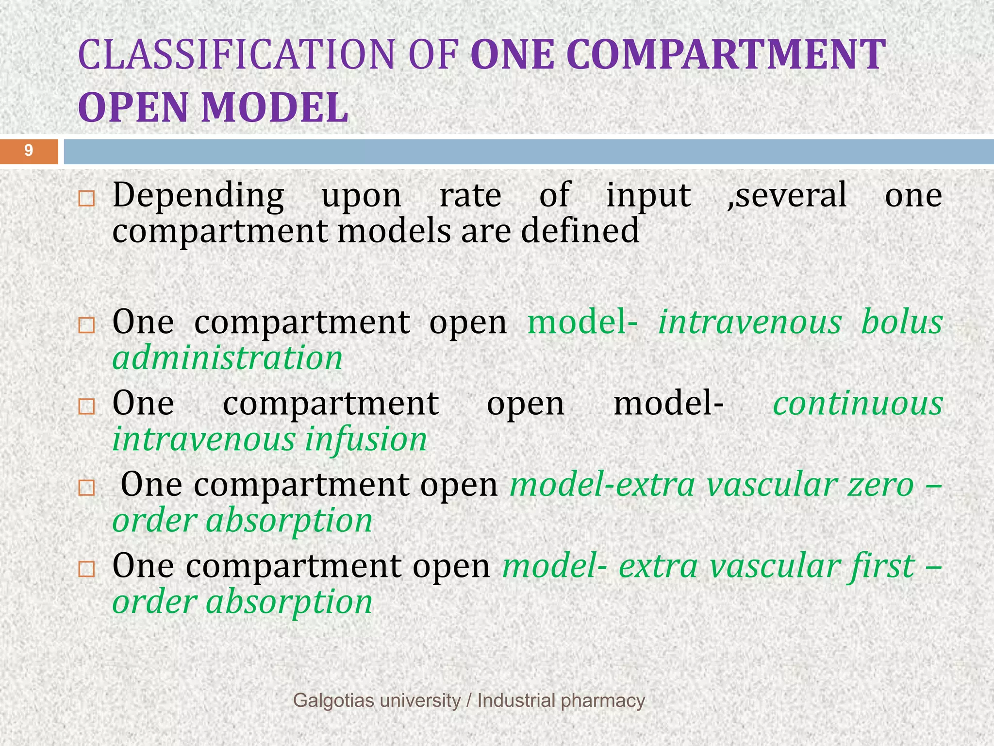 one compartment model ppt | PPTX