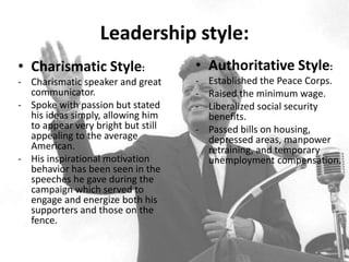John F. Kennedy (Leadership style) | PPTX