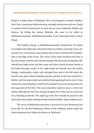 MAHISHĀSURAMARDINI THE MALEVOLENT FORM OF DEVĪ DURGĀ.pdf