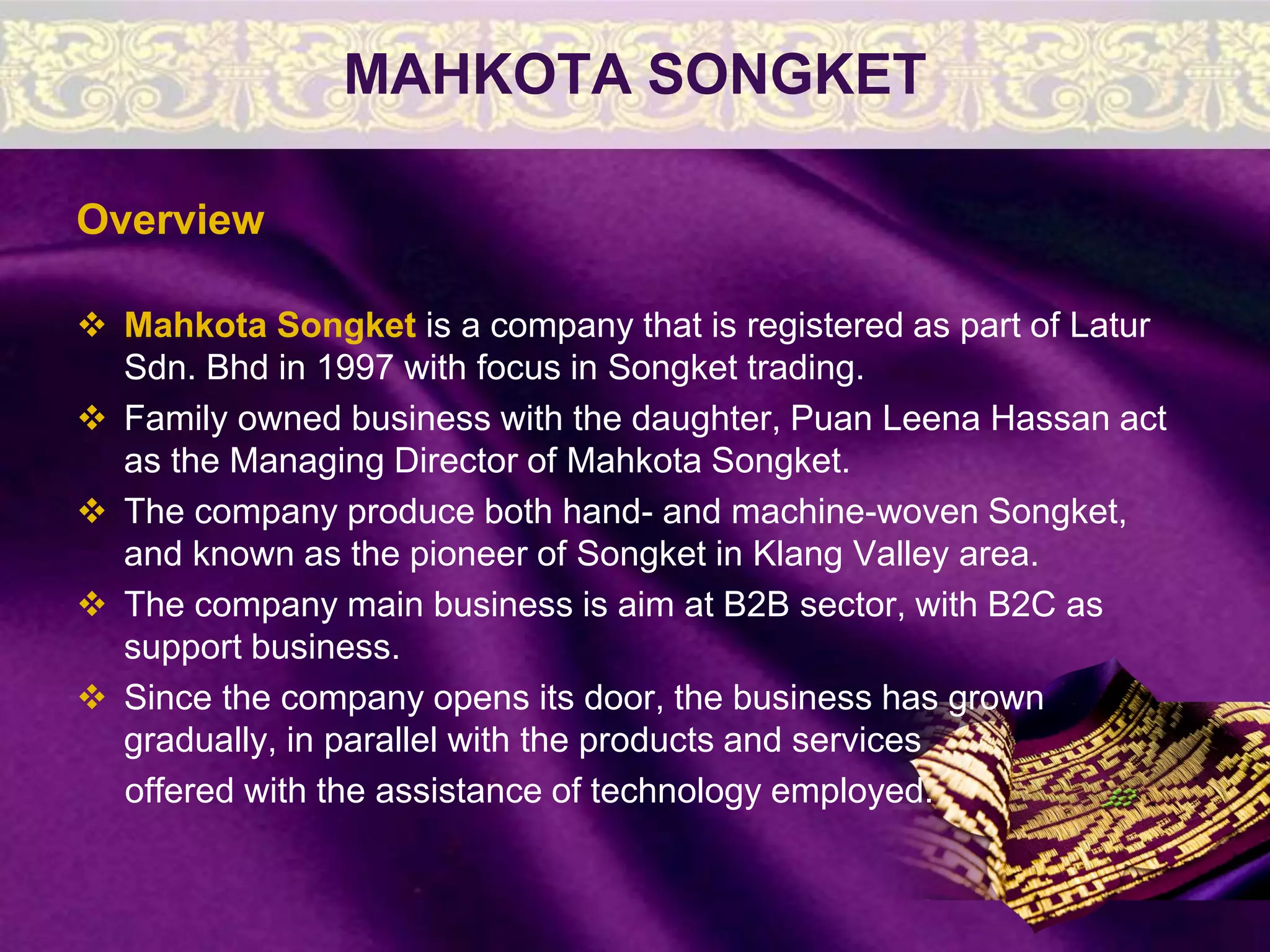 Mahkota songket ppt. | PPT