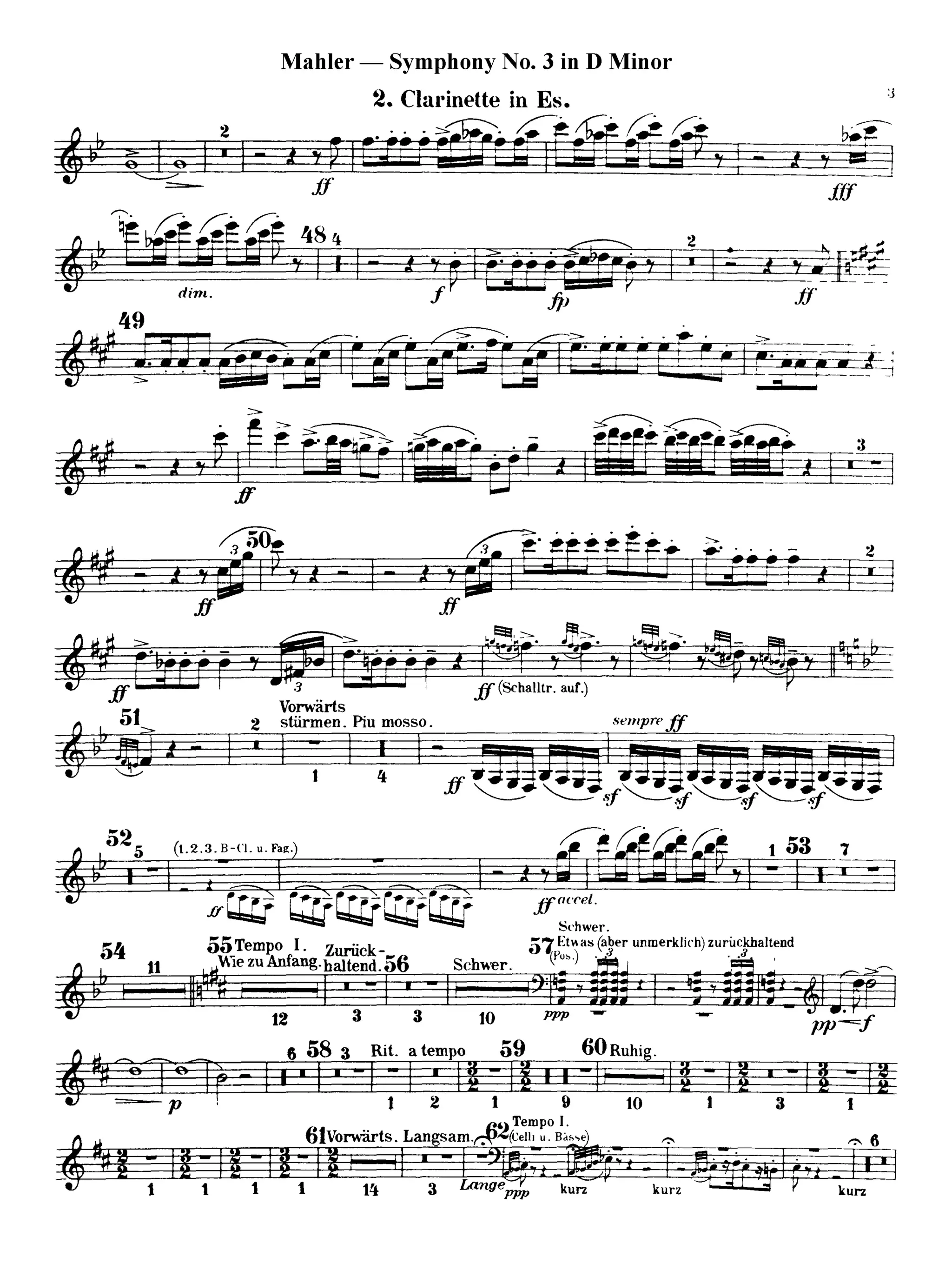 Mahler-sym3.clarinet