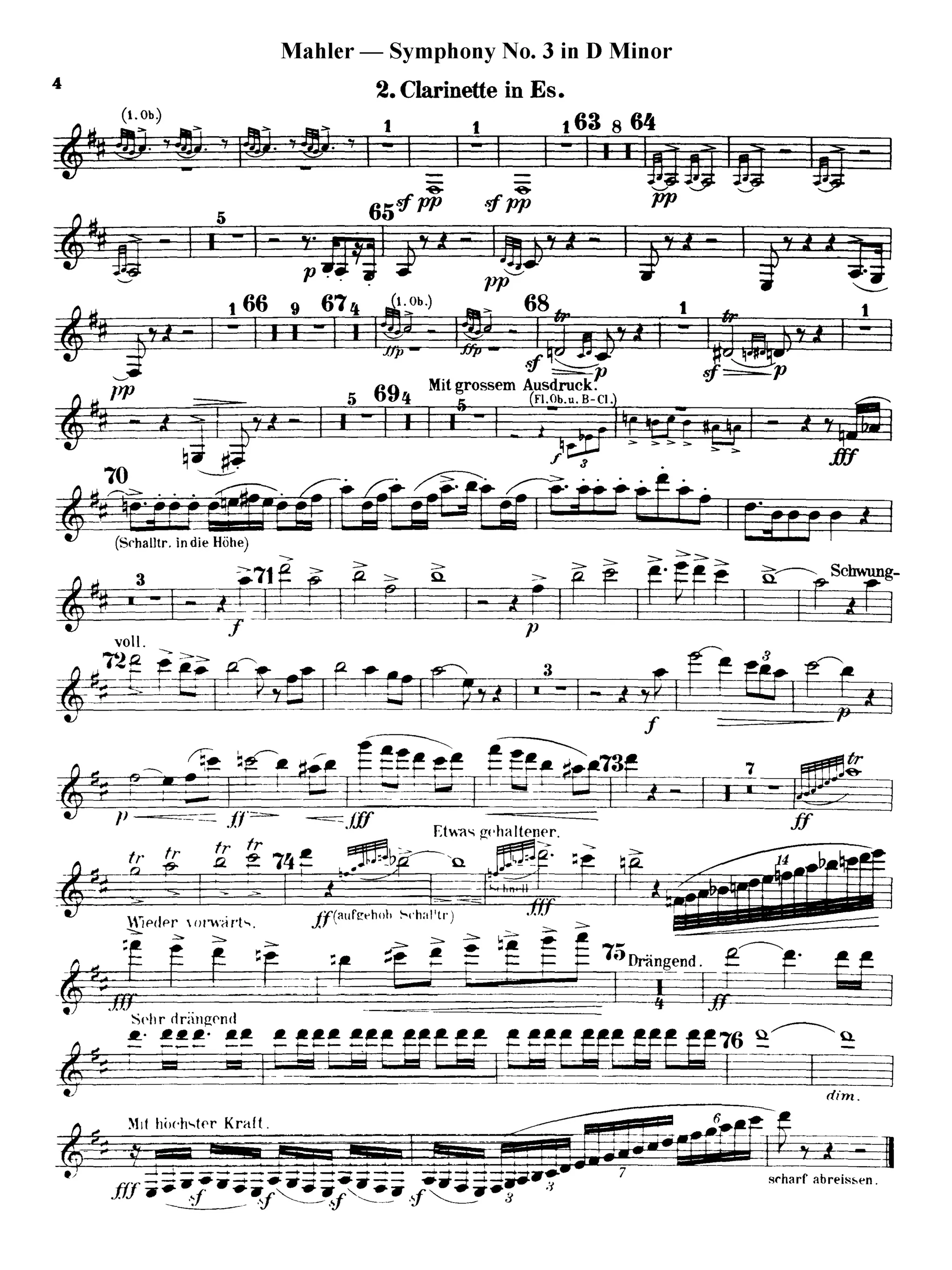 Mahler-sym3.clarinet