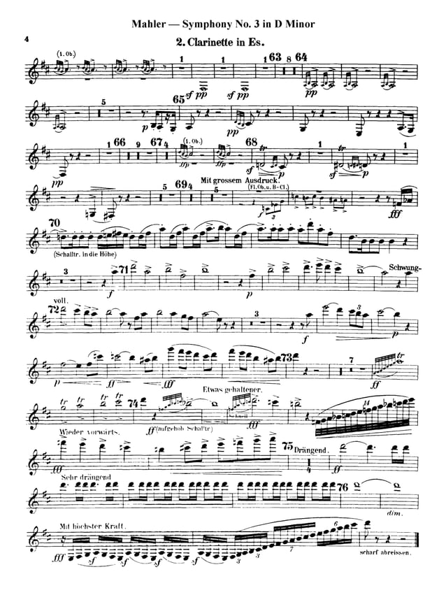 Mahler-sym3.clarinet