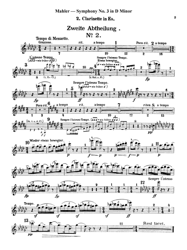 Mahler-sym3.clarinet