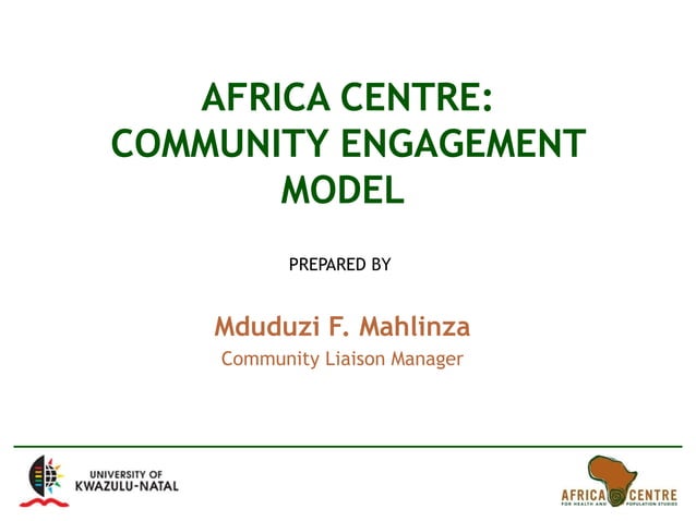 Africa Centre Community Engagement Model | PPS