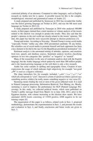 Using Twitter to Monitor Political Sentiment for Arabic Slang | PDF