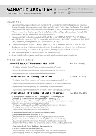 Mahmoud Abdallah CV | PDF