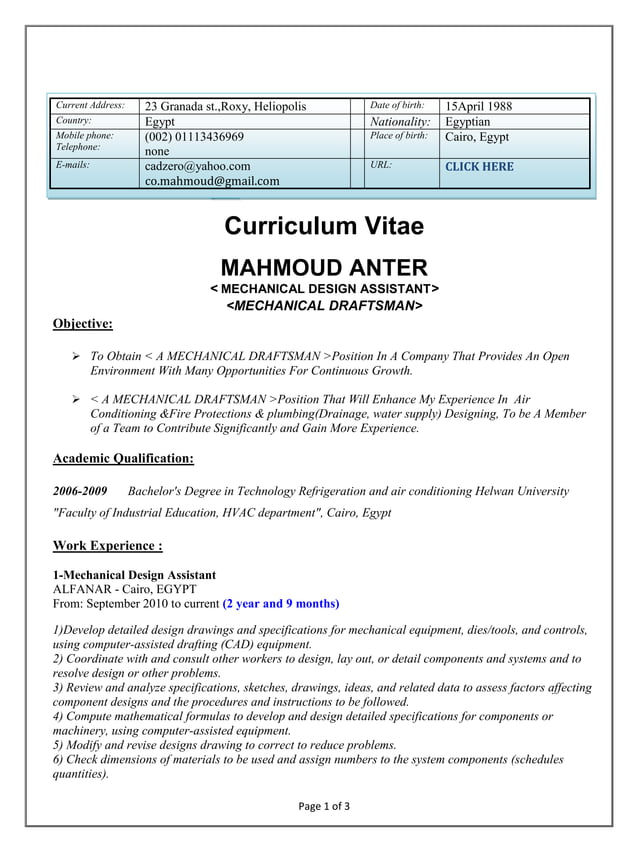 Mahmoud anter'cv | PDF