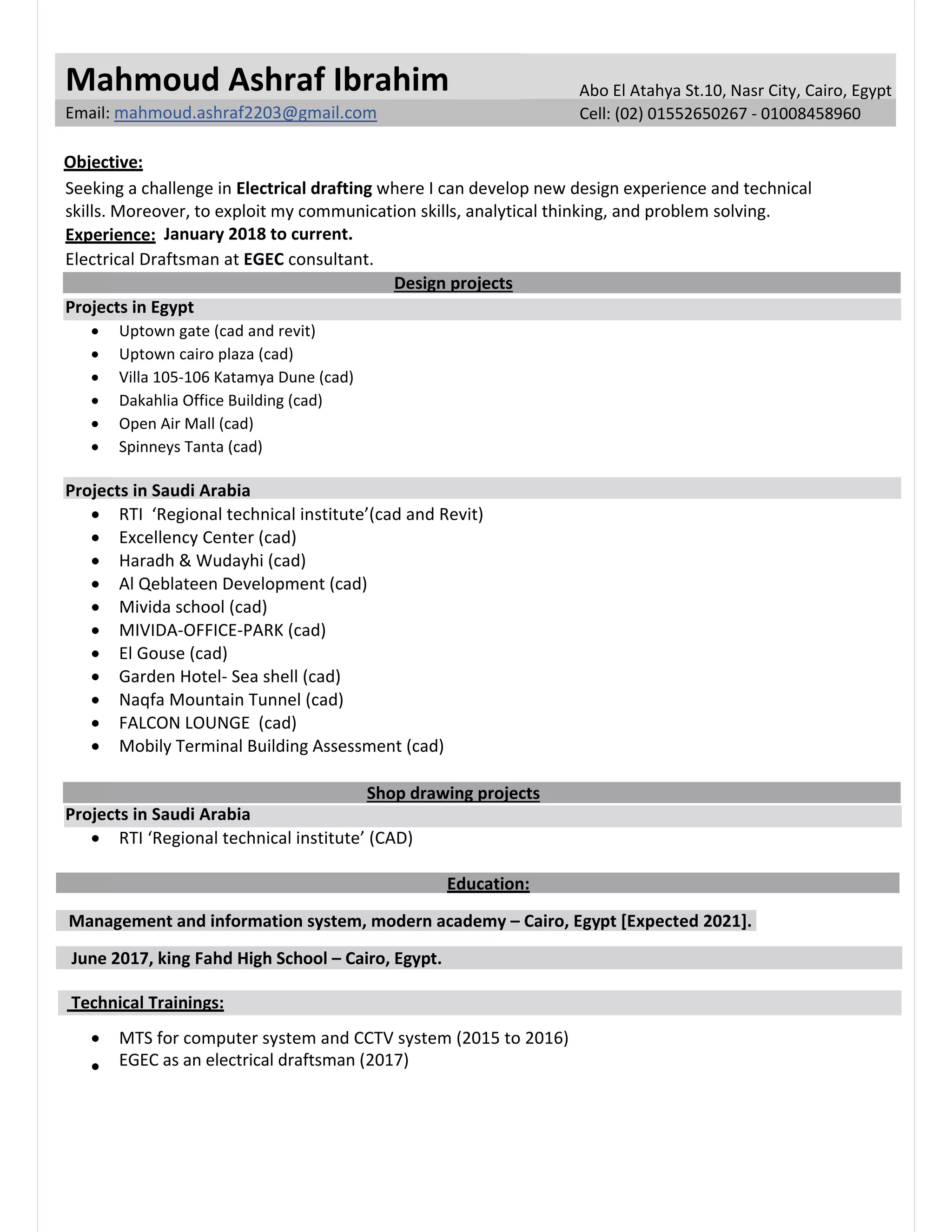 Mahmoud ashraf cv | PDF