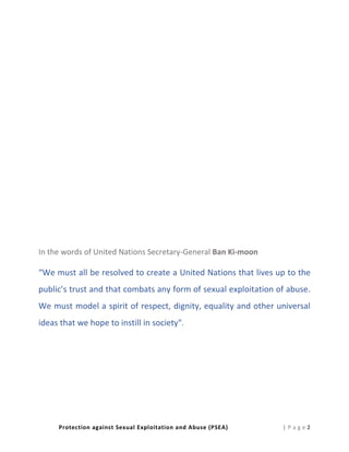 Protection against Sexual Exploitation and Abuse (PSEA) | PDF