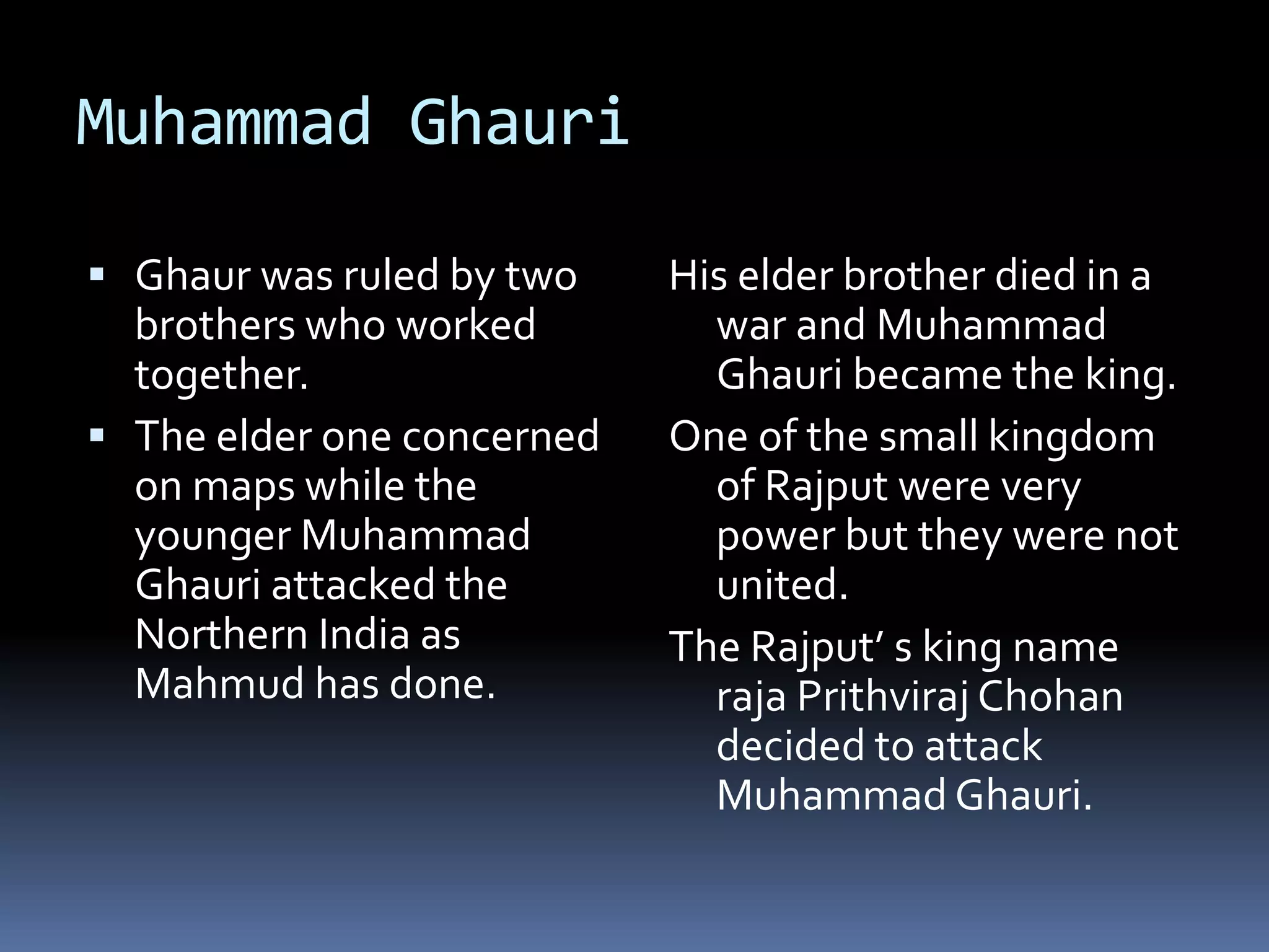 the ghauris and the slave dynasty | PPTX