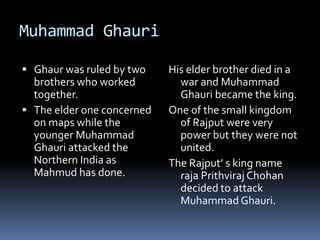 the ghauris and the slave dynasty | PPTX