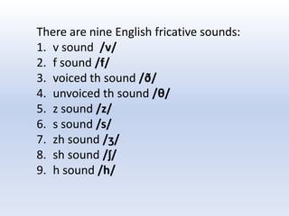 Fricatives of English | PPT